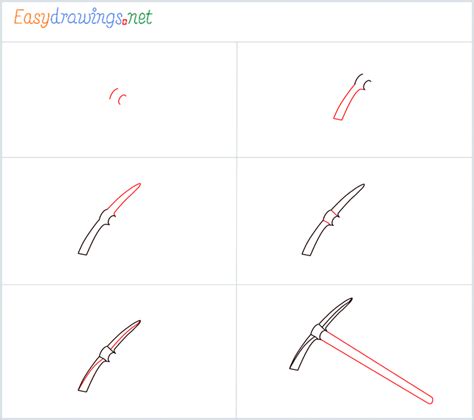 How To Draw A Diamond Pickaxe Step By Step