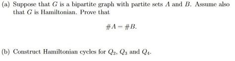 solved a suppose that g is a bipartite graph with partite