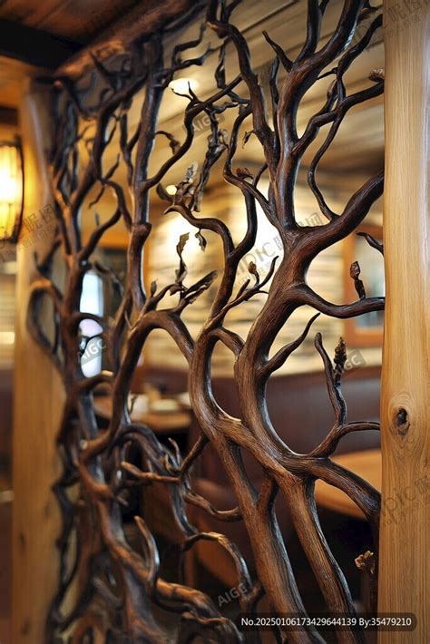 Ai创作图仿木树藤 树形吊顶 木艺装潢 树干装饰灯 室内木饰 鹿角壁灯 木艺灯 主题客栈 树枝艺术造型 实木木艺 木材金属结合 木头装潢 木格装饰 木装饰通道 材装饰 昵图网