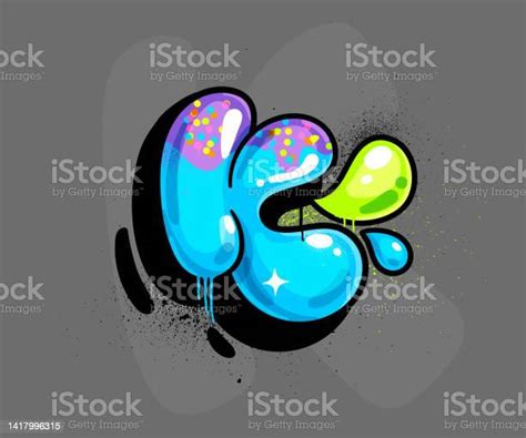 만화 편지 K 그래피티에 대한 스톡 벡터 아트 및 기타 이미지 그래피티 기포 문자 Istock