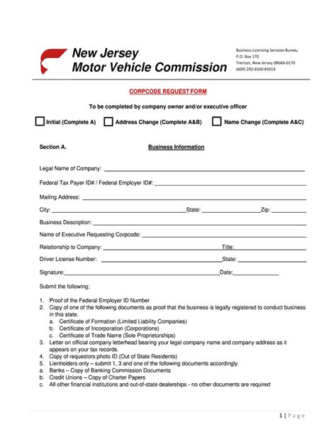 Corp Code Nj Fill Out And Sign Online Dochub