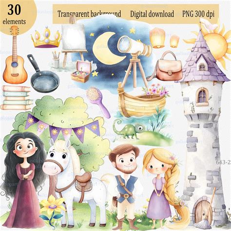 Png Clipart Of Rapunzel Fairytale Characters And Elements Princess