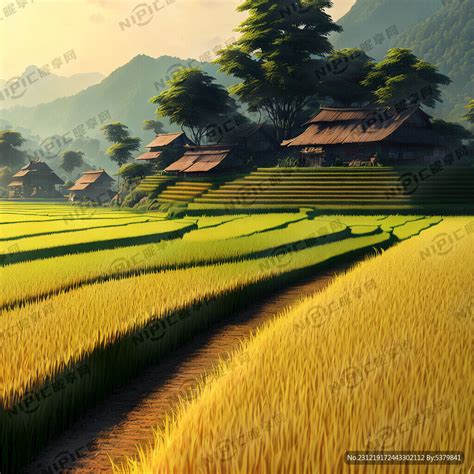 Ai创作图稻米田 昵图网