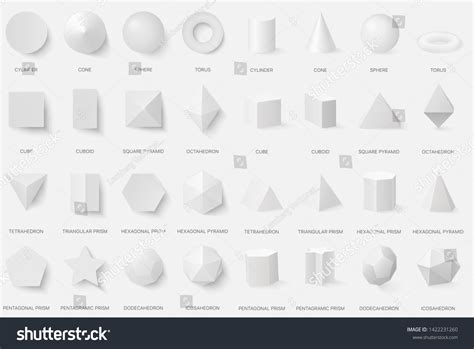 Realistic White Basic 3d Shapes Top Stock Illustration 1422231260