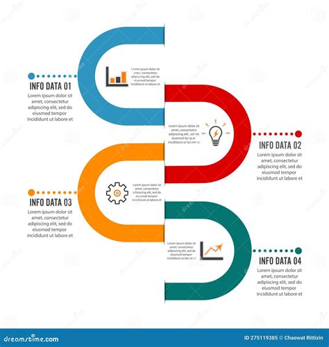 Horizontal Numbered Arrows Concept Illustration Or Background Timeline Infographic Vector