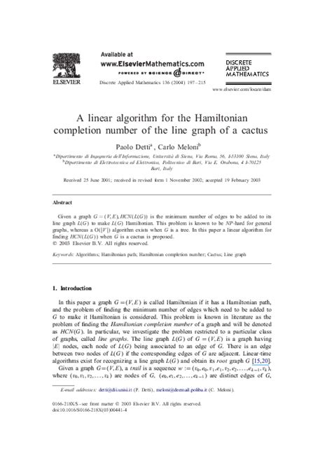 pdf a linear algorithm for the hamiltonian completion number of the