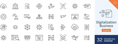 Digitalization Icons Pixel Perfect Product Computer System 41496022 Vector Art At Vecteezy