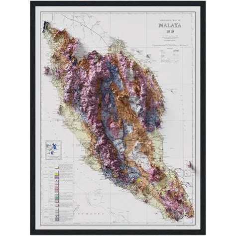 Malaysia Geological Map 3d Malaya Map Geoartmaps