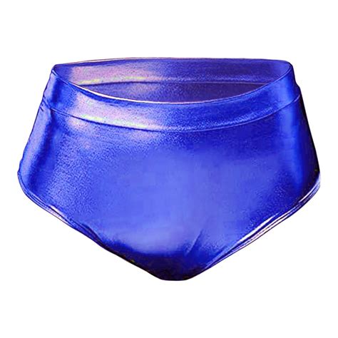 Audhol Mini Shorts Short High Waisted Shorts Leather Metallic Solid