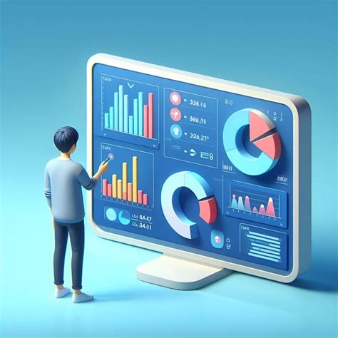3d Render Of Person Analyzing Data Visualizations In Modern Workspace Ai Generative Premium Ai
