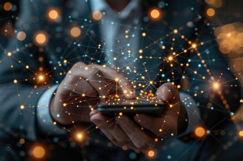 Premium Photo A Businessman Is Using A Smartphone That Has An