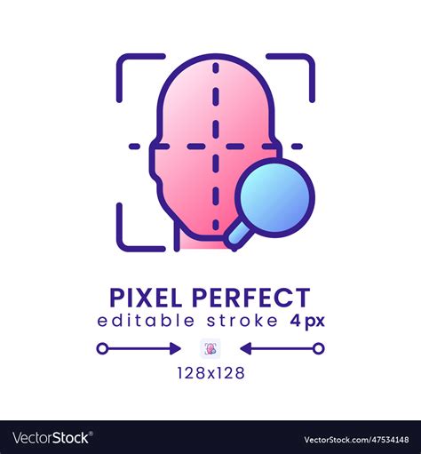 Facial Coding Gradient Fill Desktop Icon Vector Image