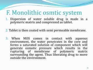 OSMOTIC DRUG DELIVERY SYSTEM PPTX Chemistry Science