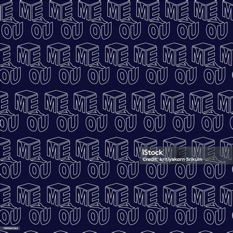 패션 직물 웹 월퍼 포장 및 모든 인쇄를위한 Me 및 You원활한 패턴 벡터 디자인에서 현대적인 오타 3d개요 개념에 대한 스톡 벡터 아트 및 기타 이미지 Istock