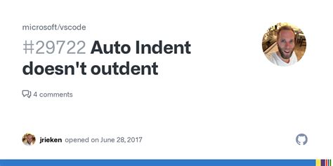 Auto Indent Doesnt Outdent · Issue 29722 · Microsoftvscode · Github