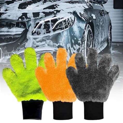 Car Washing Gloves No Scratch Wash Mitts For Detailing Cleaning
