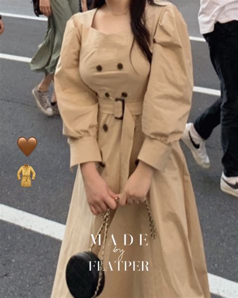 플랫퍼 Made 에밀리 하트넥 트렌치 롱원피스 2color