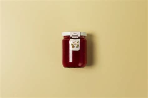 Premium PSD Glass Jar With Vertical Labels