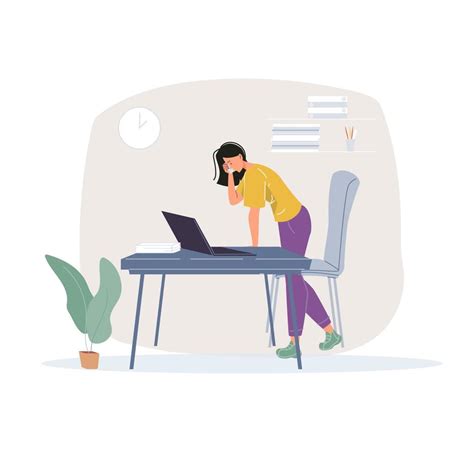 Flat Cartoon Character At Work Vector Illustration Concept 9669214