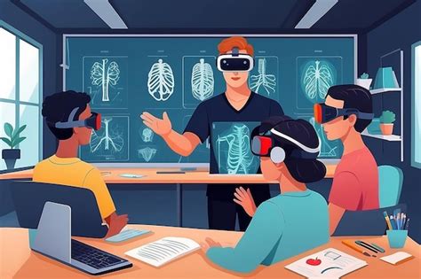 Concevez Un Graphique Vectoriel Dun Enseignant Guidant Les élèves à Travers Une Leçon D