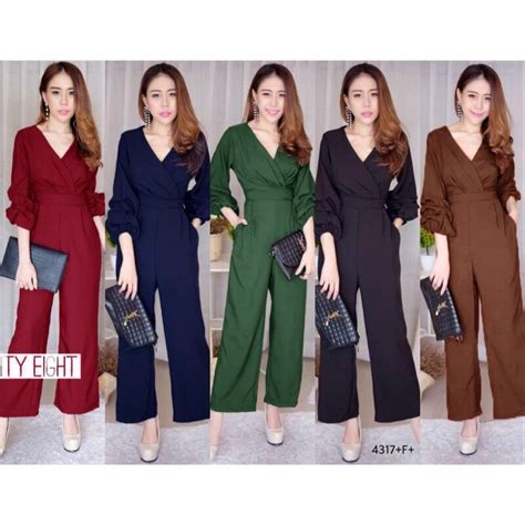 Sg4317 จั้มสูทแขนแต่งเรเยอร์ขายาว Stylegu Fashion Thaipick