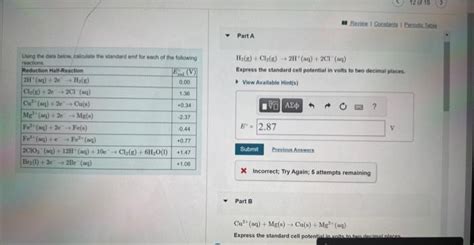 Solved Can You Help Me Find The E° Of Part A Bc And D