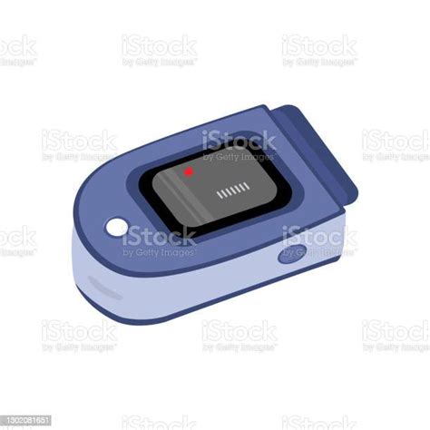 펄스 산소계 혈액 산소 포화도 수준 심박수 검출을 측정하기위한 의료 장비 흰색 배경에 격리된 전자 장치 아이콘입니다 벡터 그림입니다 플랫 스타일 벡터에 대한 스톡 벡터 아트