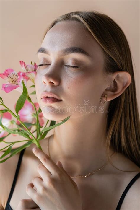 Sensual Woman With Closed Eyes And Stock Image Image Of Adult Pretty