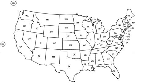 Printable Us State Map Blank Printable Us Maps