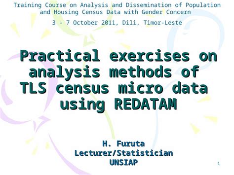ppt practical exercises on analysis methods of tls census micro data using redatam dokumen tips