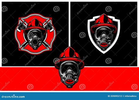Firefighter Vector Logo Design Fireman Mascot Logo Design Hero On Duty Brave Firefighter