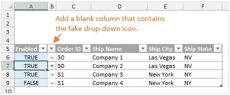 Drop Down List Arrow Always Visible In Excel
