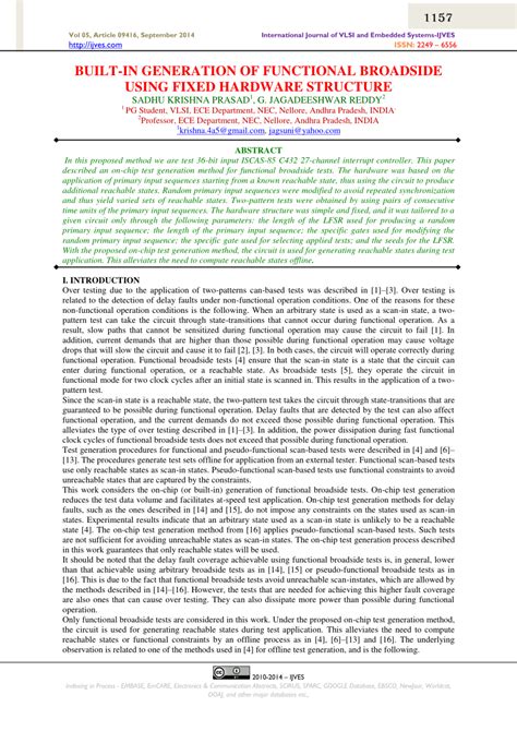 pdf built in generation of functional broadside using fixed hardware structure