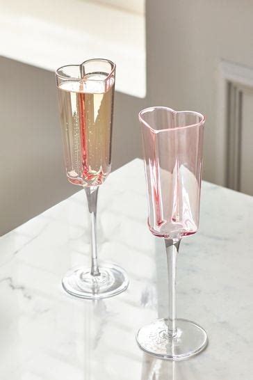 Pink Champagne Glass Bijou Pink Twisted Stem Champagne Coupes Set Of