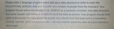 Solved Please Write C Language Program Which Will Use A Data