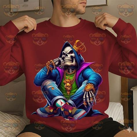 Villain Skeleton King Skull Png Urban Streetwear Design Digital