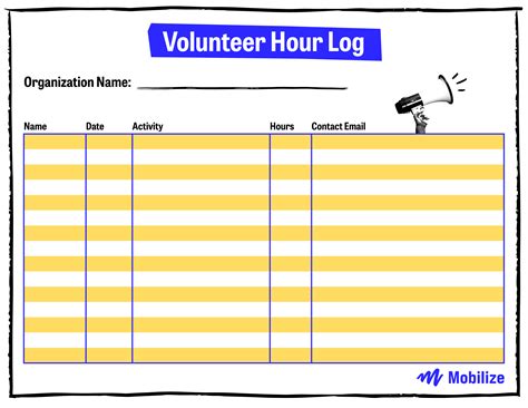 Volunteer Report Template