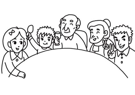 大家庭温馨的简笔画 简笔画图片大全 普车都