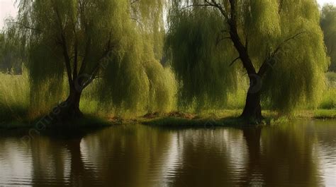 두 버드나무 물에 반영 P 버드 나무의 그림 솜틀 공장 배경 일러스트 및 사진 무료 다운로드 Pngtree