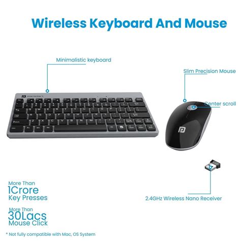 Buy Portronics Key2 Combo Multimedia Wireless Keyboard And Mouse Combo