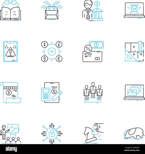 Digital Industry Linear Icons Set Digitalization Innovation Transformation Disruption