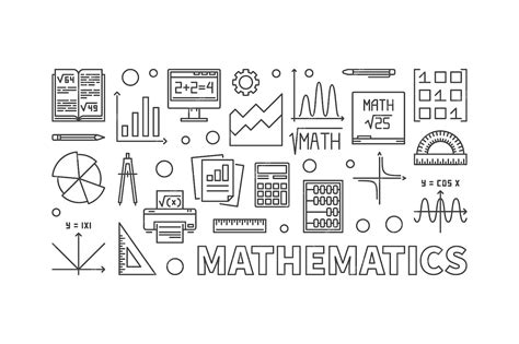 Premium Vector Vector Mathematics Concept Modern Illustration Math Outline Banner