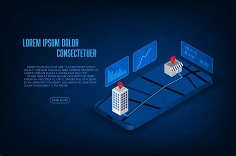 Premium Vector Vector Isometric Gps Mobile Application Concept