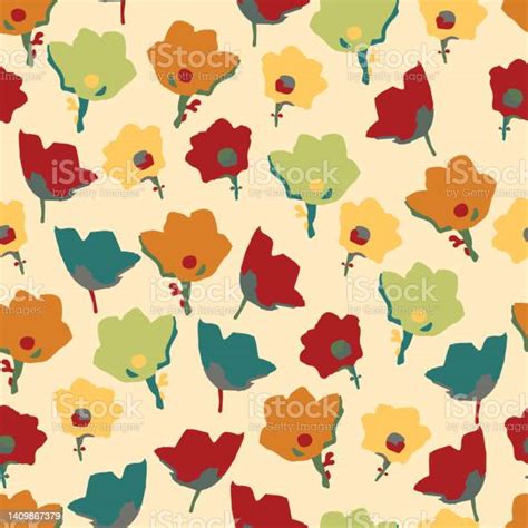 낙서 작은 꽃 인사말 카드 또는 직물을 가진 이음새가 없는 식물 무늬 배경 0명에 대한 스톡 벡터 아트 및 기타 이미지 0명 귀여운 기하 도형 Istock