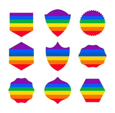 Premium Vector Lgbt Coat Of Arms Set Badge Banner Bisexual Homosexual