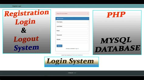 Registration Login And Logout System In Php Using Mysql Database