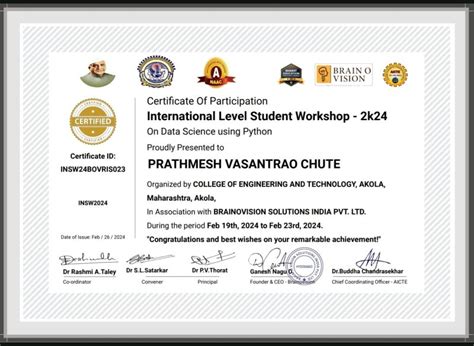 Prathmesh Chute On Linkedin I Am Thrilled To Announce That I Have Successfully Completed The