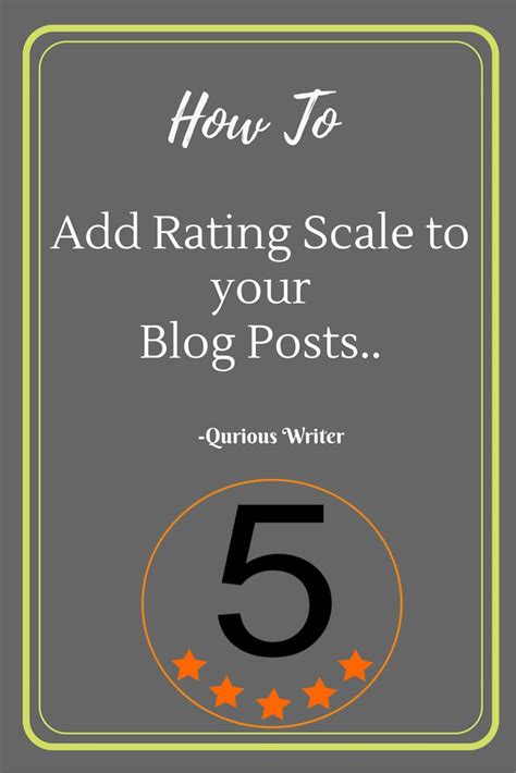 How To Add Rating Scale To Your Blog Posts
