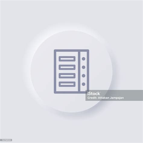 서버 아이콘 웹 디자인 응용 프로그램 Ui 등을 위한 White Neumorphism 소프트 Ui 디자인 버튼 벡터 3차원 형태에 대한 스톡 벡터 아트 및 기타 이미지