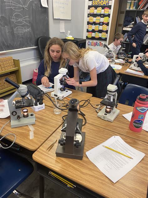 6th Grade Using Microscopes And Making Wet Mount Slides Cardinal Pacelli